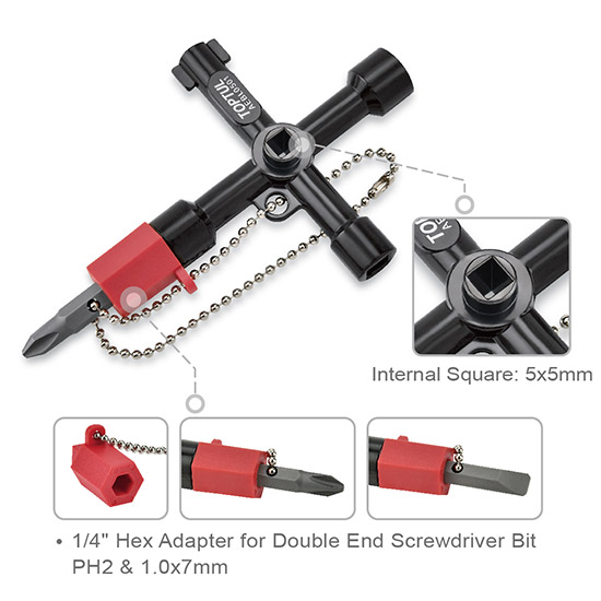 4-Way Control Cabinet Key - TOPTUL The Mark of Professional Tools