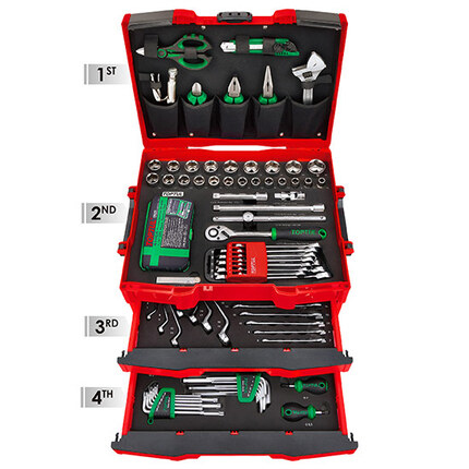 137PCS Professional Mechanics Tool Set W/2-Drawer Interlocking Tool Box ...