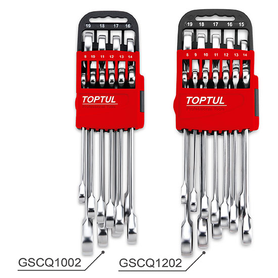 Pro-Series Ratchet Combination Wrench Set - STORAGE RACK - RED - TOPTUL ...