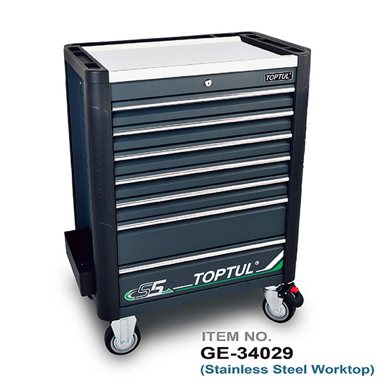 W/7-Drawer Tool Trolley - 340 PCS Mechanics Tool Set (BUMPER SERIES ...