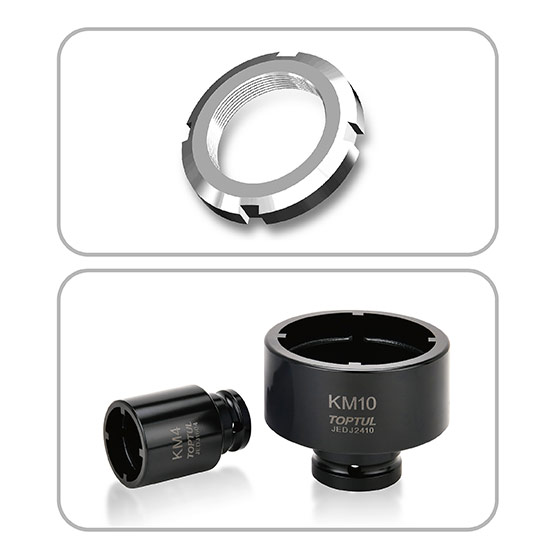 9PCS KM Lock Nut Socket Set (Internal Teeth) - TOPTUL The Mark of ...