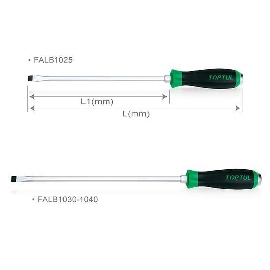 Go-Thru Extra Long Slotted Screwdrivers (Hexagon Steel & Hexagon Driver ...